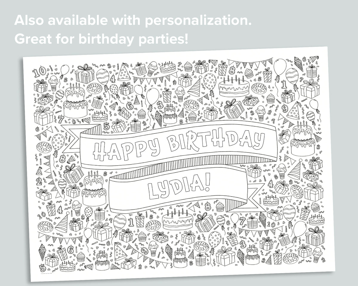 Happy Birthday Coloring Poster – Mornings Together