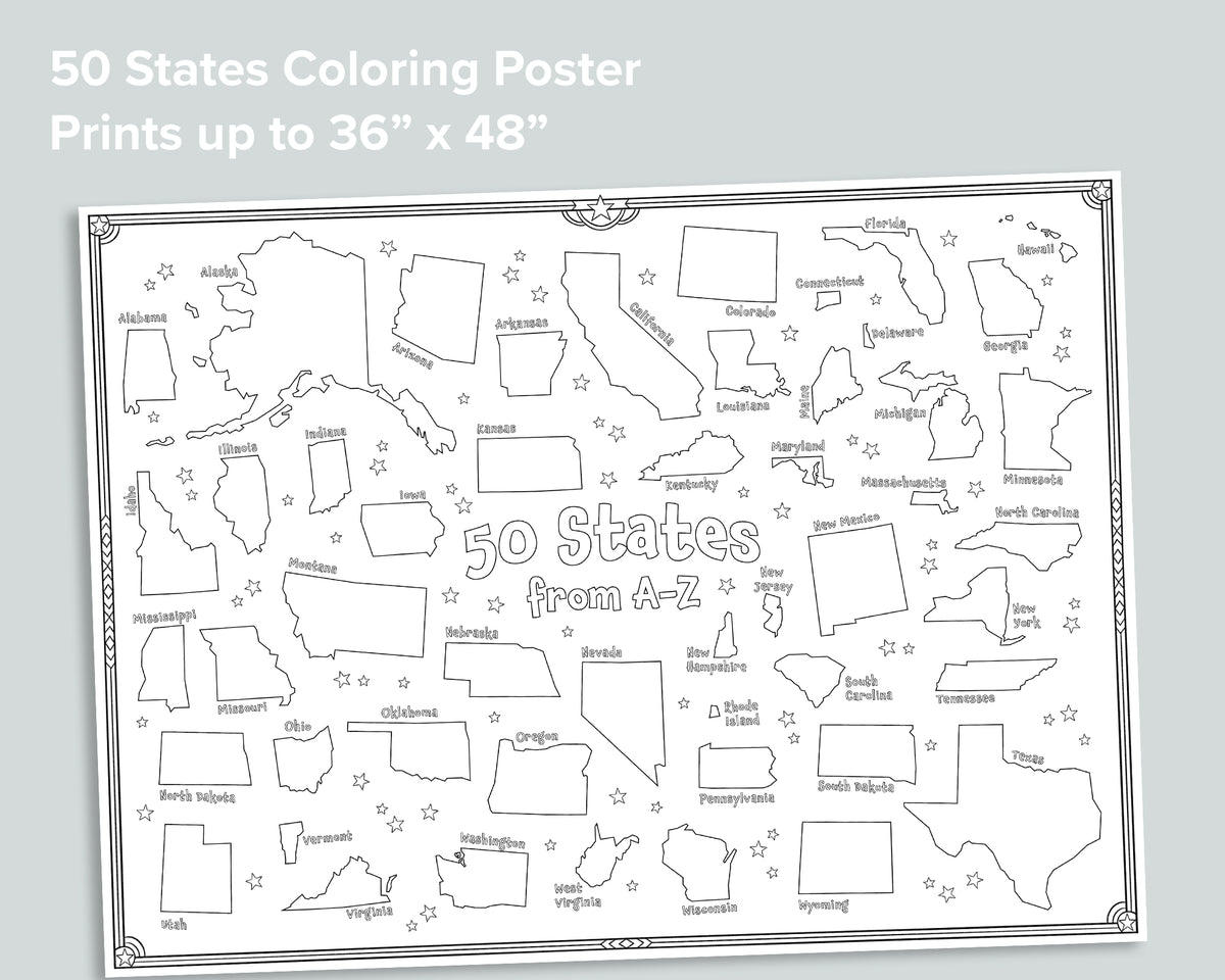 50 States Giant Coloring Poster – Mornings Together