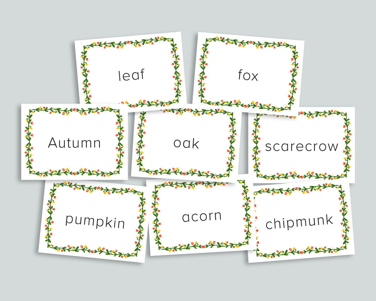 Autumn Vocabulary Cards Freebie – Mornings Together