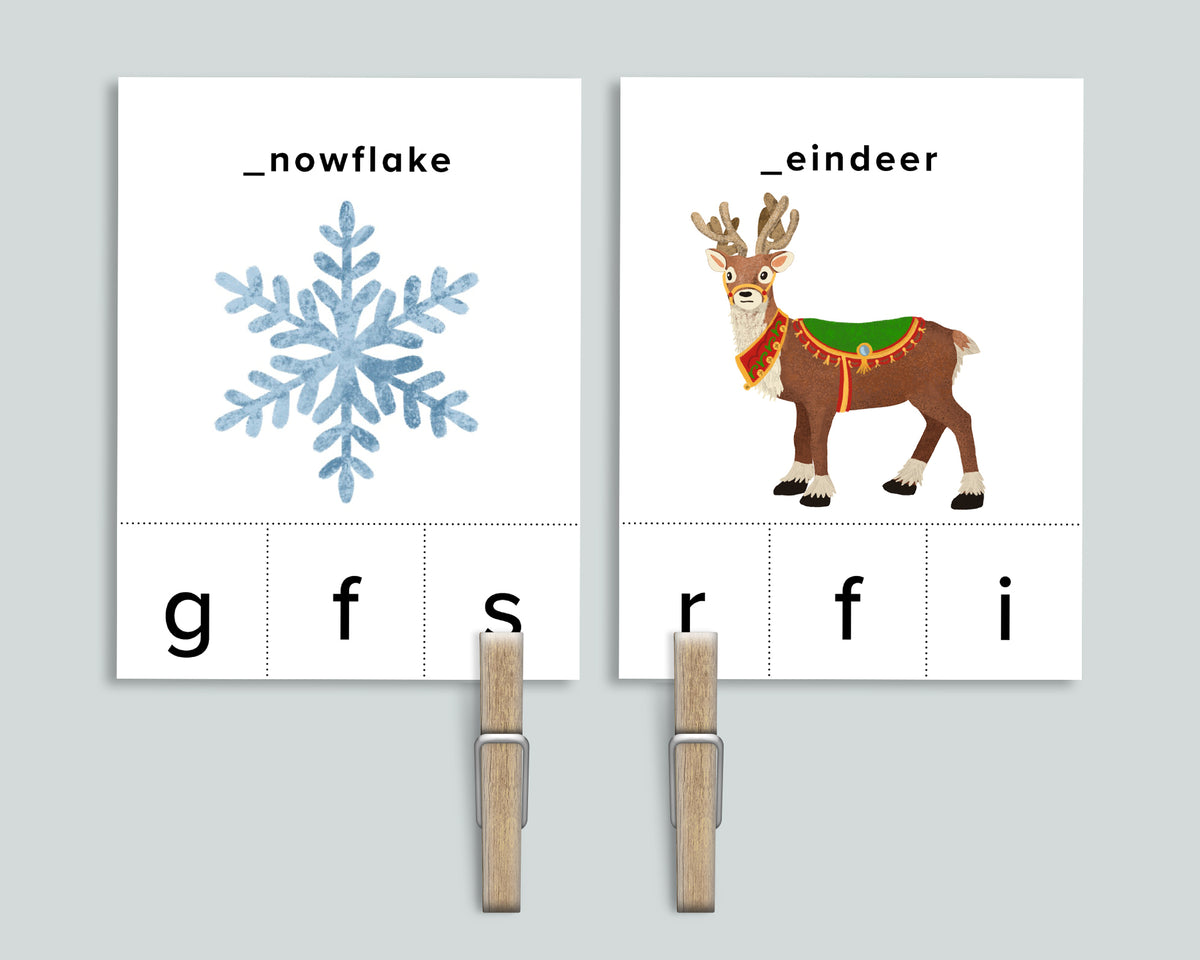 Holiday Beginning Sounds Clip Cards – Mornings Together