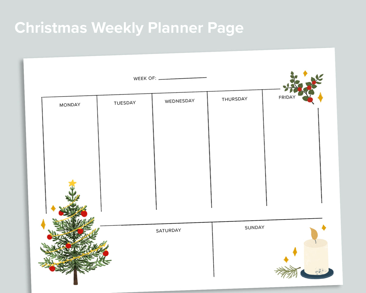 weekly holiday planner template