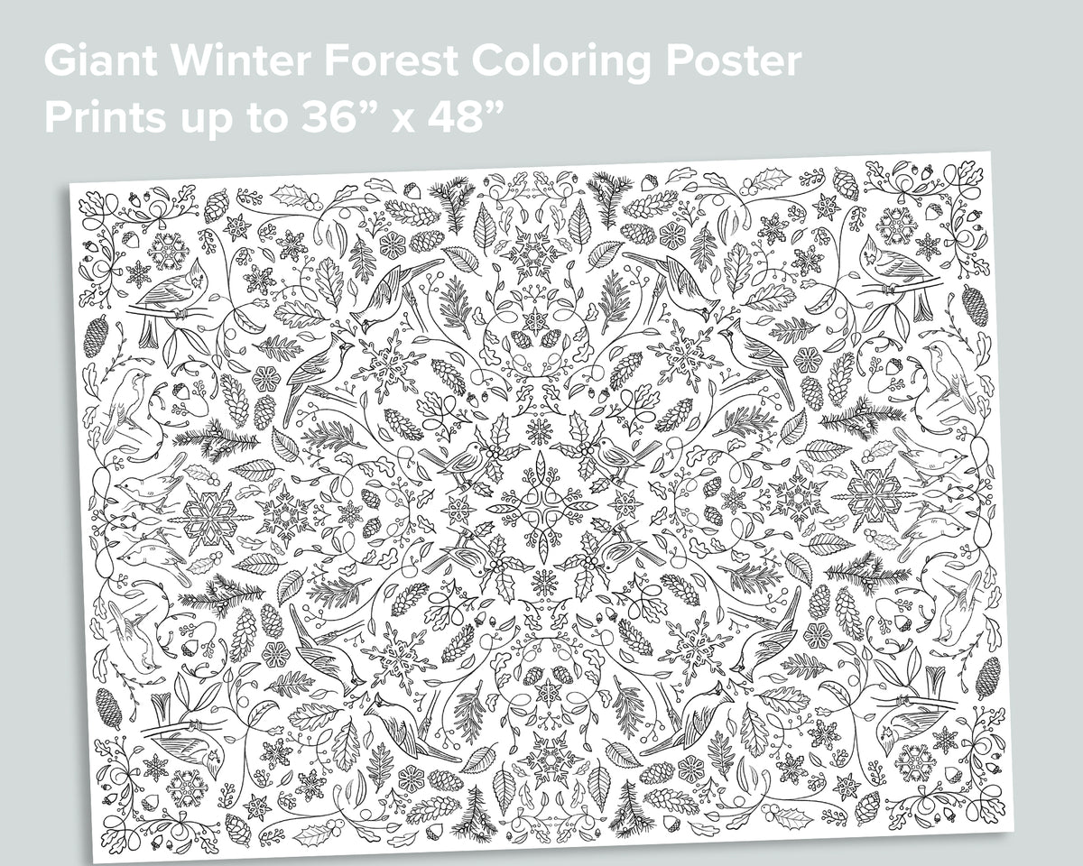 Giant Winter Forest Coloring Poster – Mornings Together
