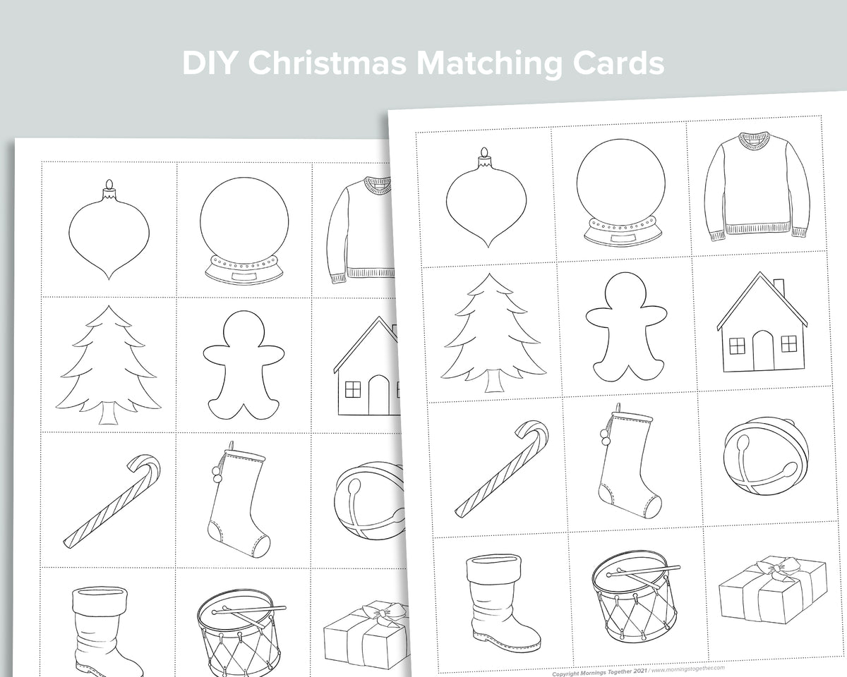 DIY Christmas Matching Cards Freebie – Mornings Together