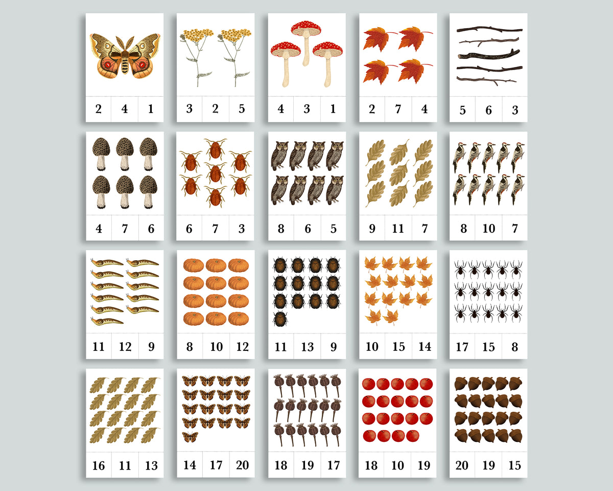 Autumn Count and Clip Cards – Mornings Together