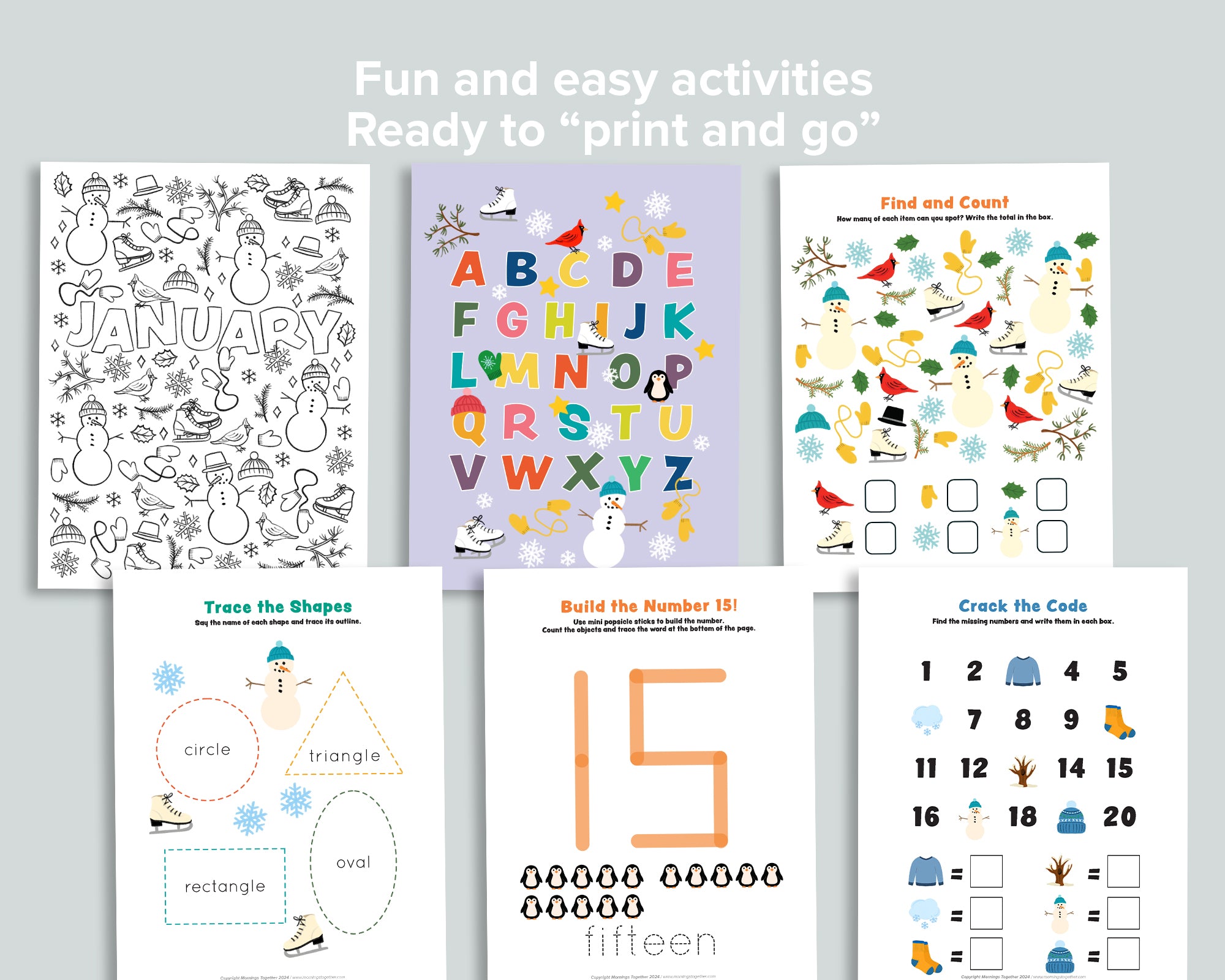 January Morning Basket Activity Pack – Mornings Together