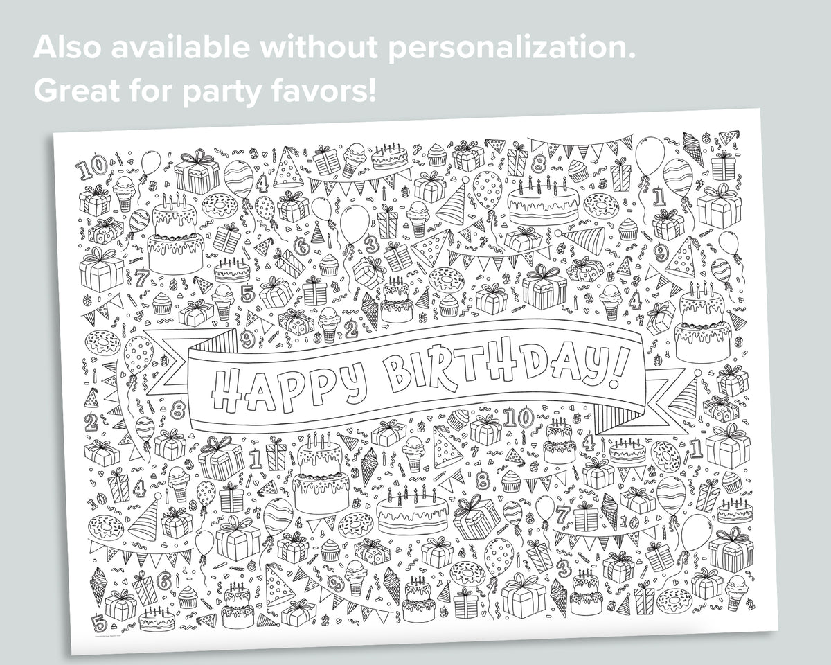 Custom Happy Birthday Coloring Poster – Mornings Together