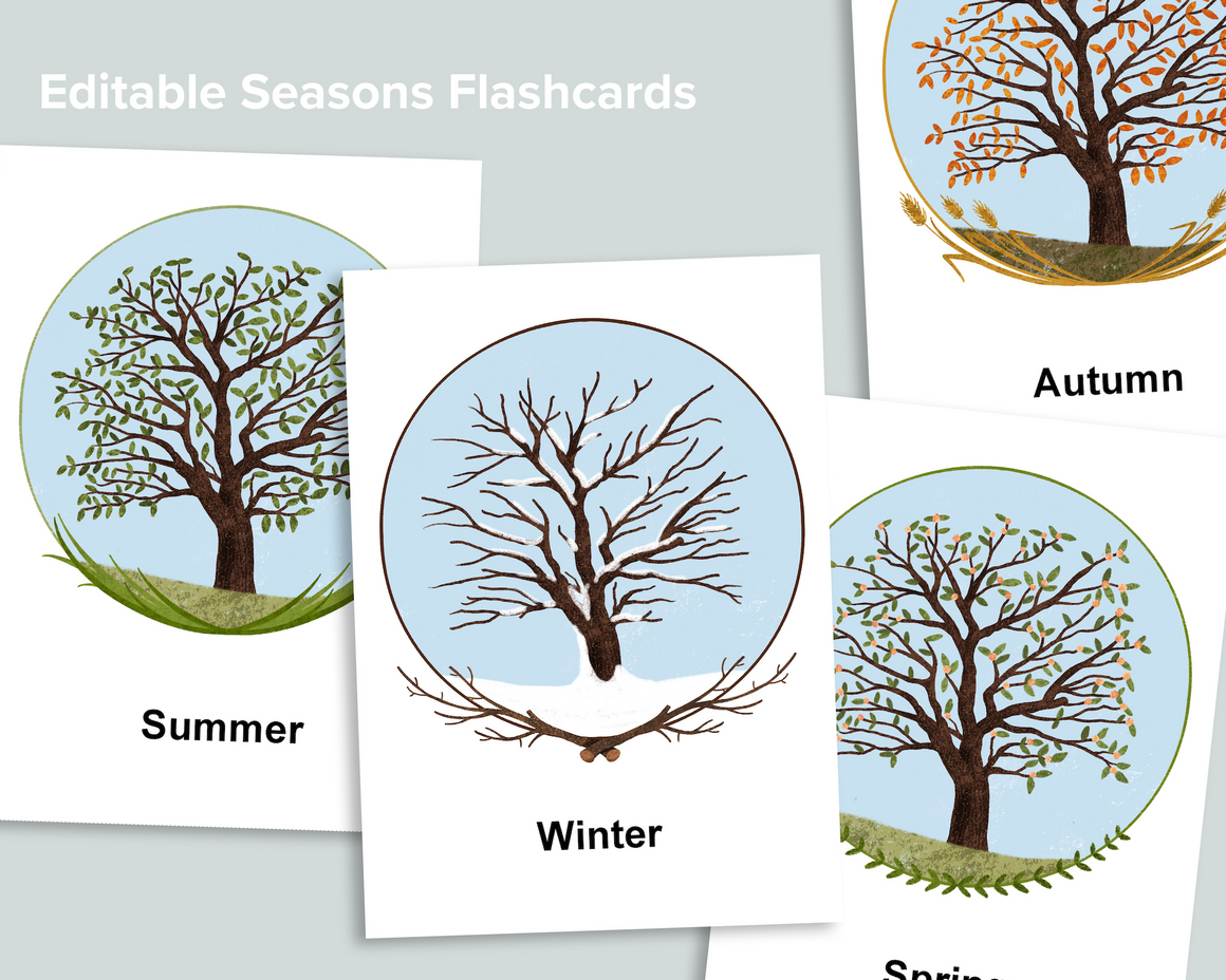 Editable Seasons Flashcards – Mornings Together