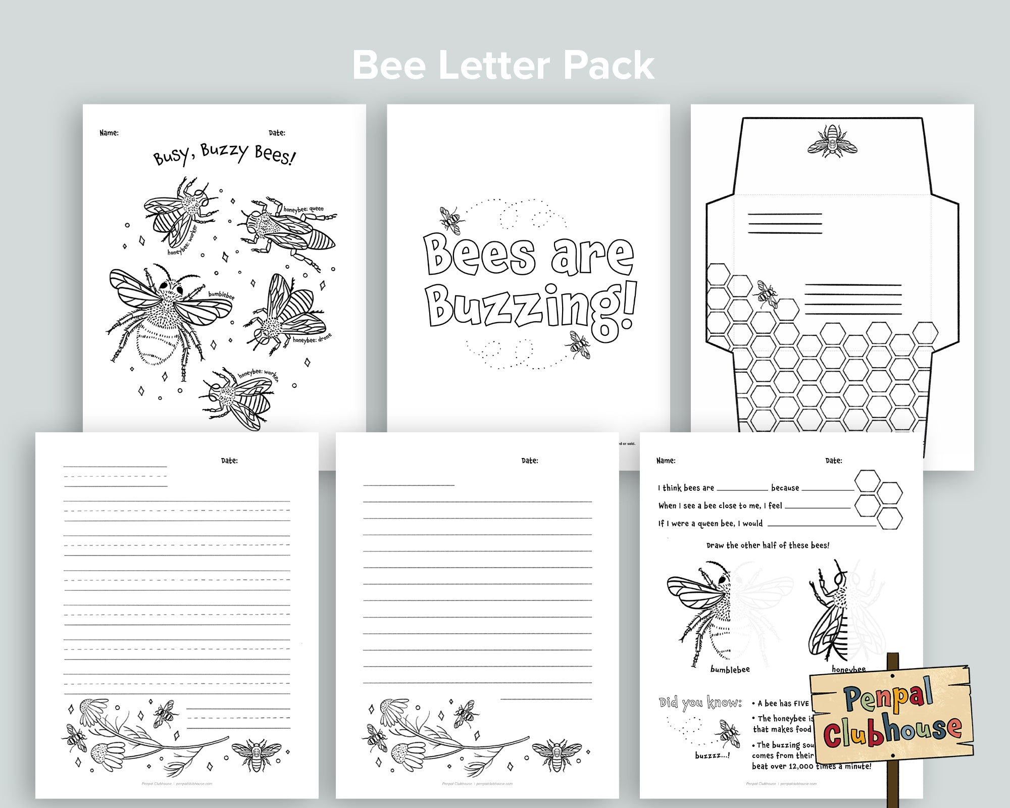 buzzing bee coloring page