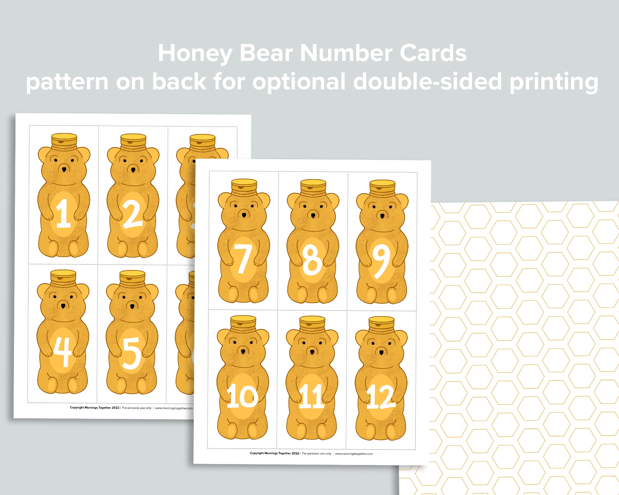 Honey Bear Counting Cards Freebie – Mornings Together