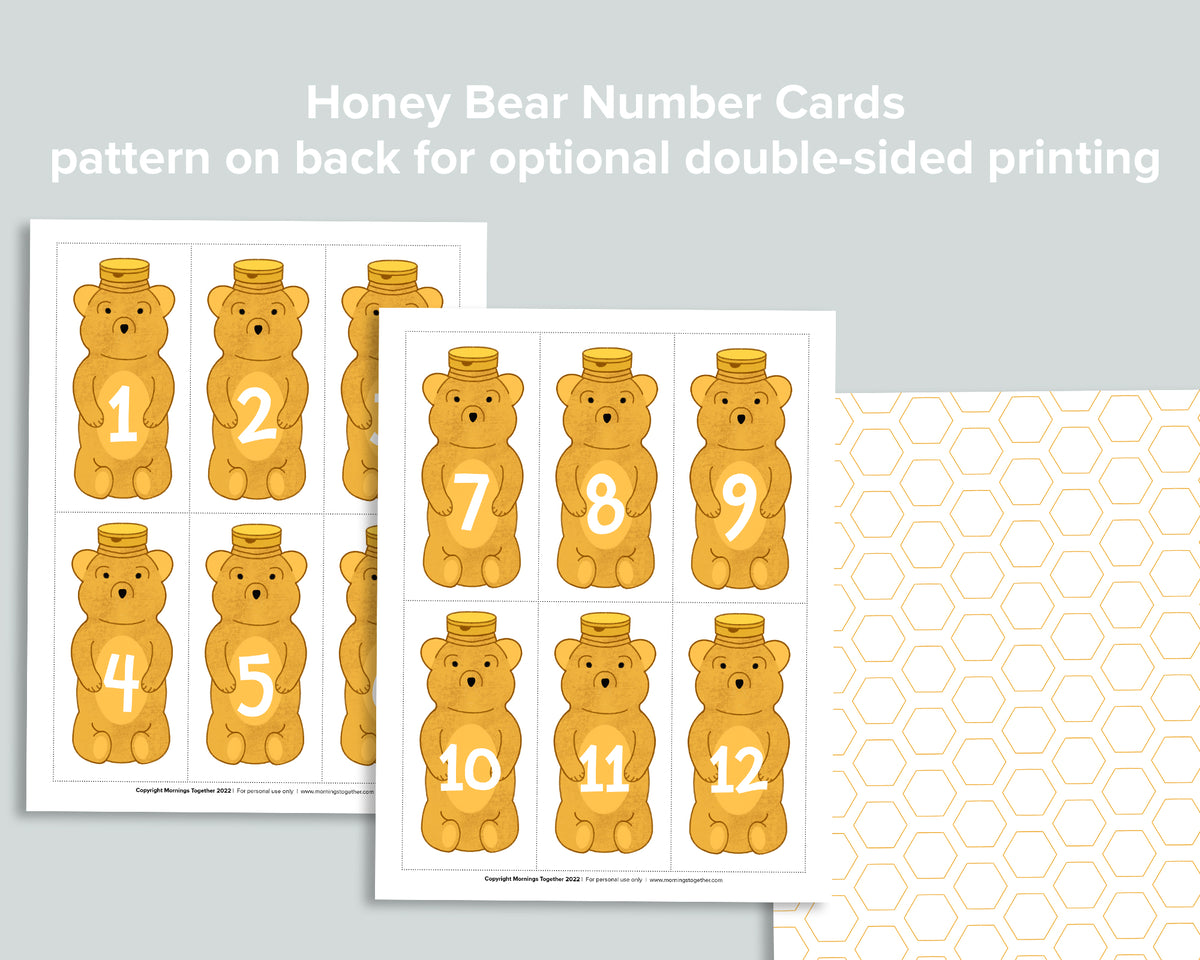 Honey Bear Counting Cards Freebie – Mornings Together