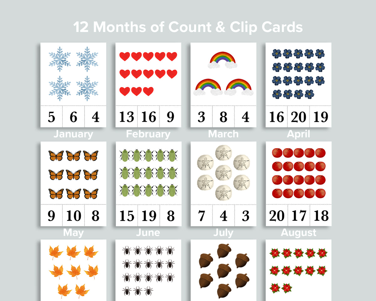 12 Months of Count and Clip Cards – Mornings Together