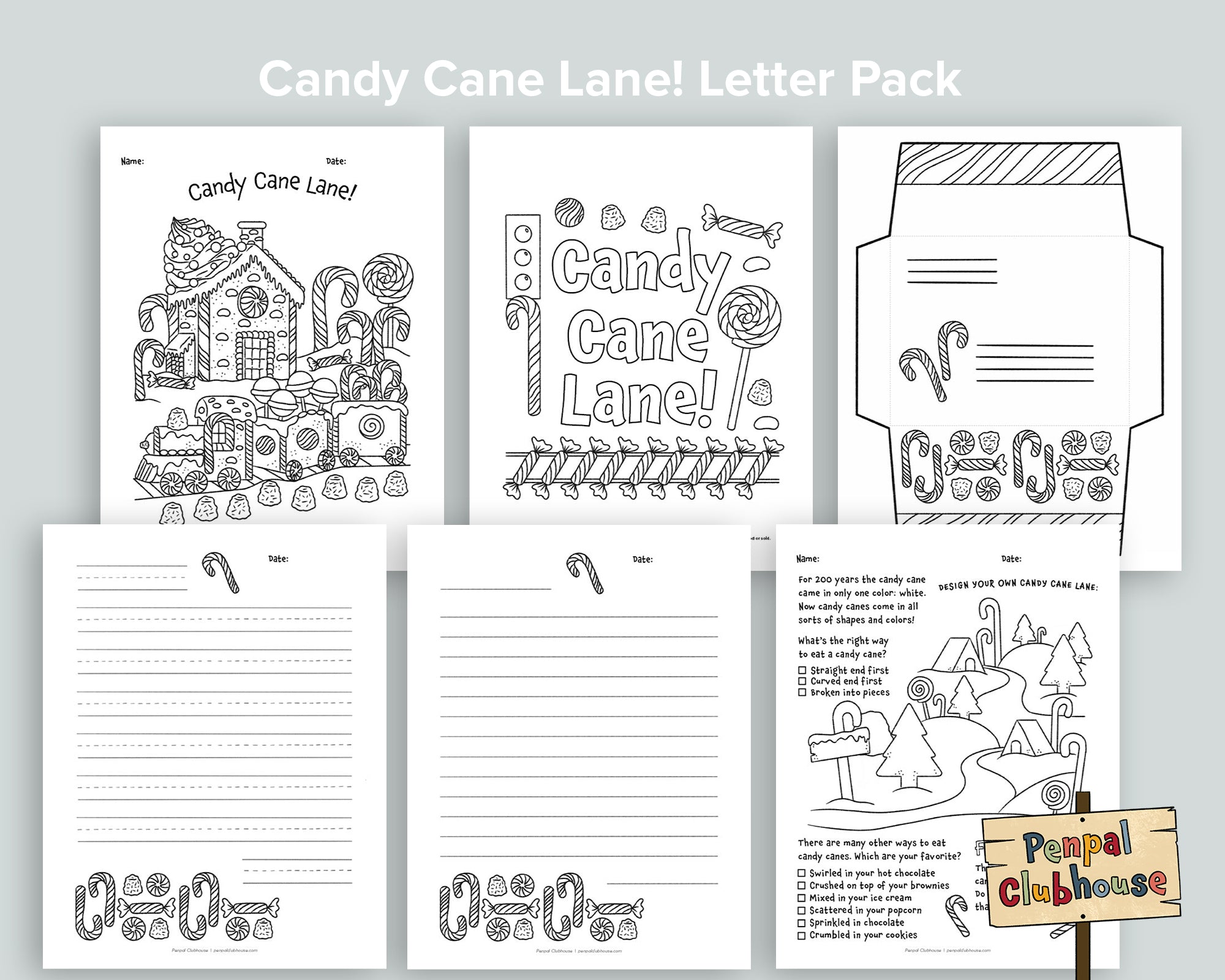 candy cane lane coloring pages