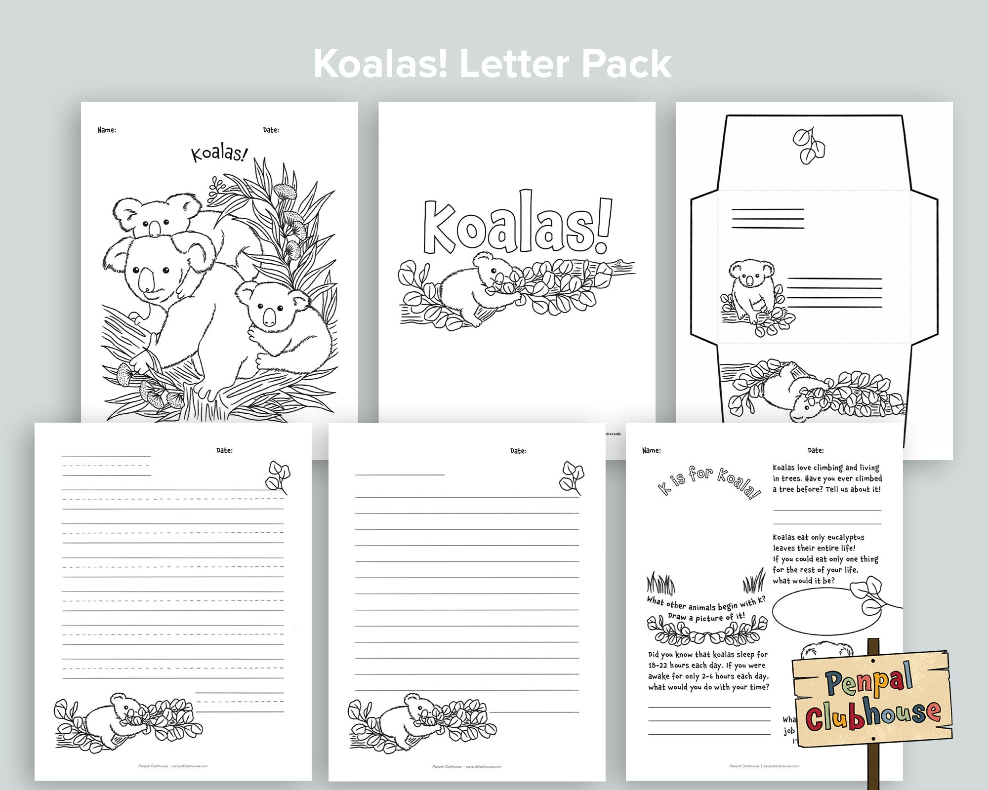 Koalas Letter Pack – Mornings Together