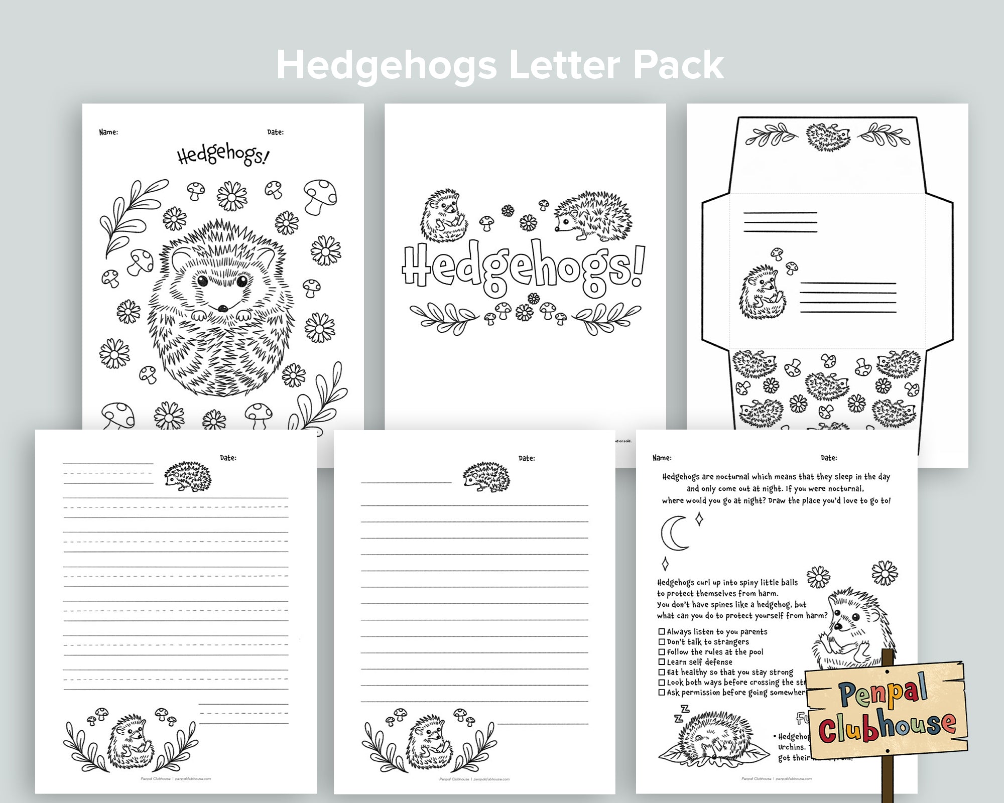 Hedgehogs Letter Pack – Mornings Together